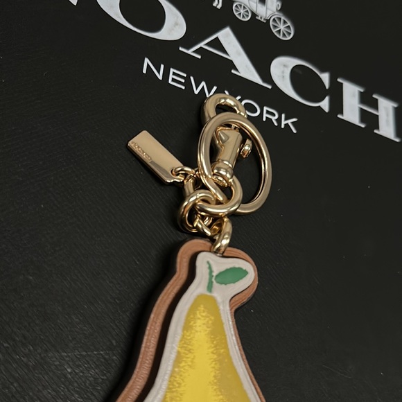 Coach | Accessories | Coach Pear Bag Charm Signature Canvas Tropical ...